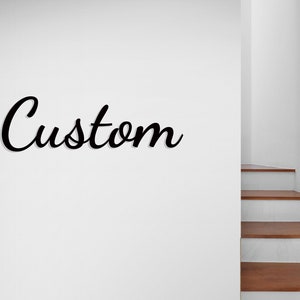 Custom Metal Words Wall Art, Your Custom Text, Custom Name Script Metal ...