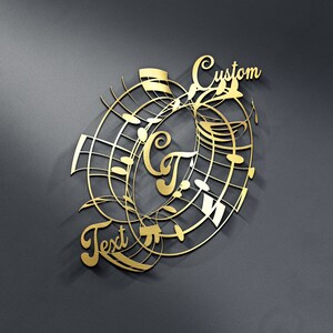 Personalized Music Notes Gift, Music Notes Heart Large Metal Wall Art ...