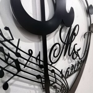 Metal Music Notes Gift, Custom Music Notes and Heart Large Metal Wall ...