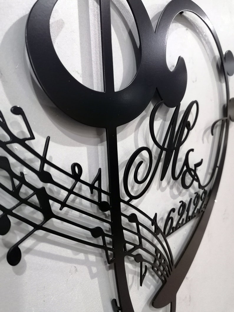 Metal Music Notes Gift Custom Music Notes and Heart Metal - Etsy