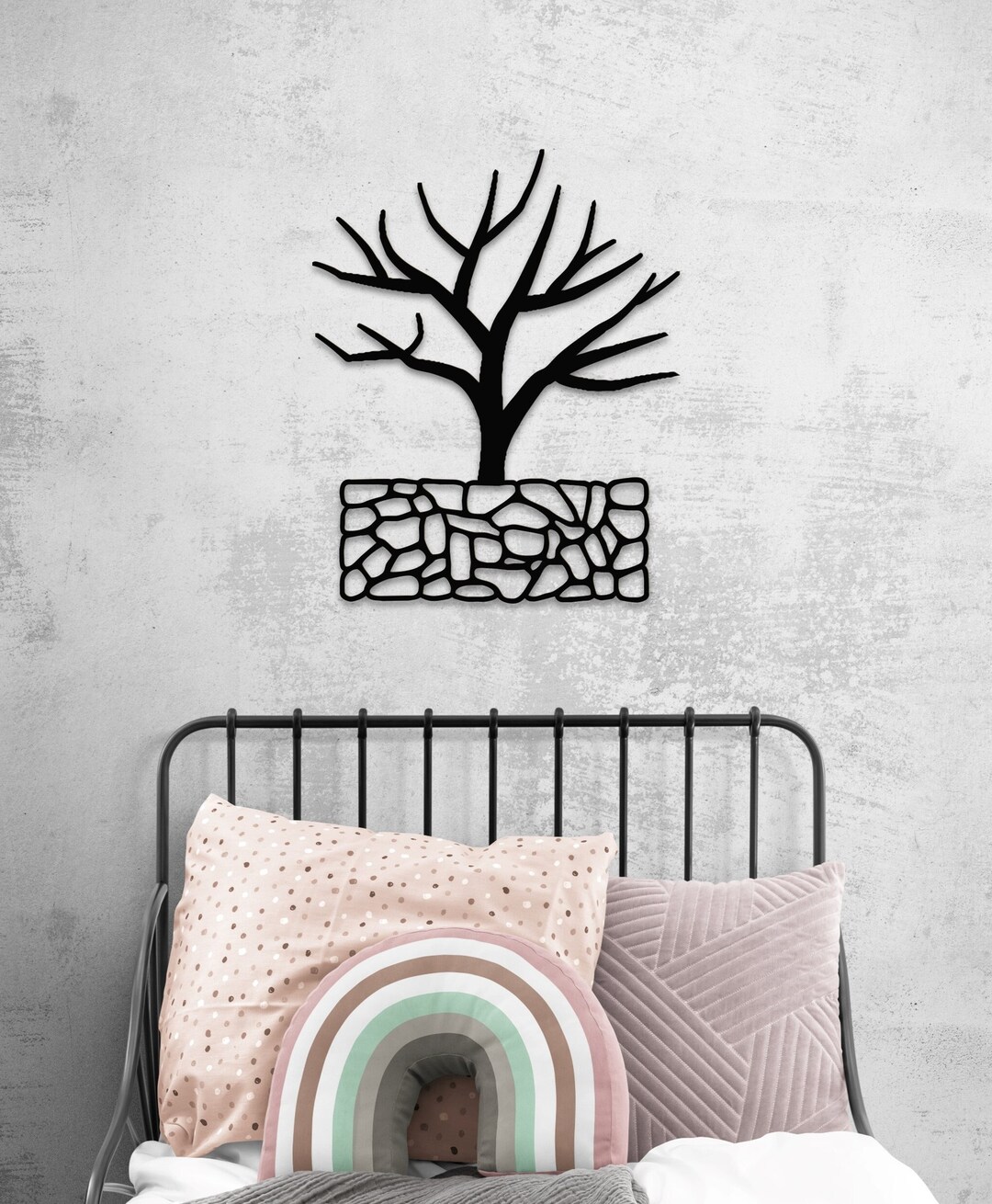Metal Family Tree Name Sign, Custom Metal Wall Art, Above the Bed Black ...