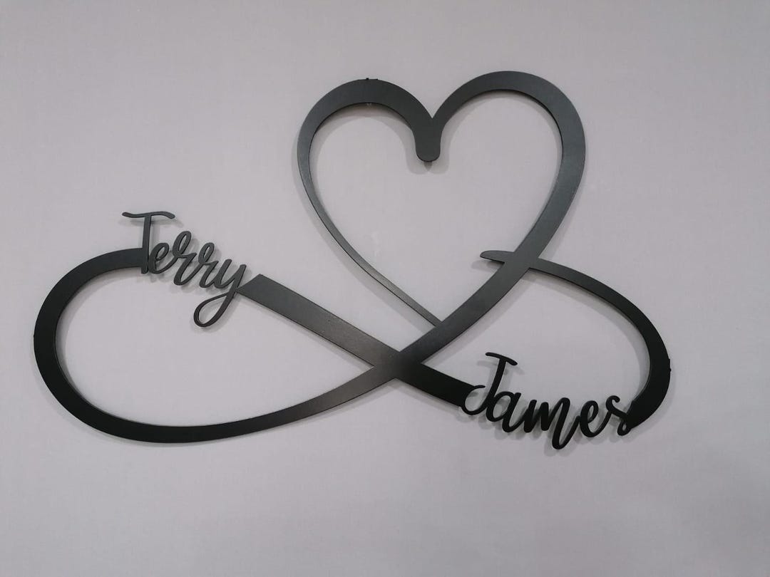 Personalized Wedding Gift for Couple, Heart Sign With Names and Date ...