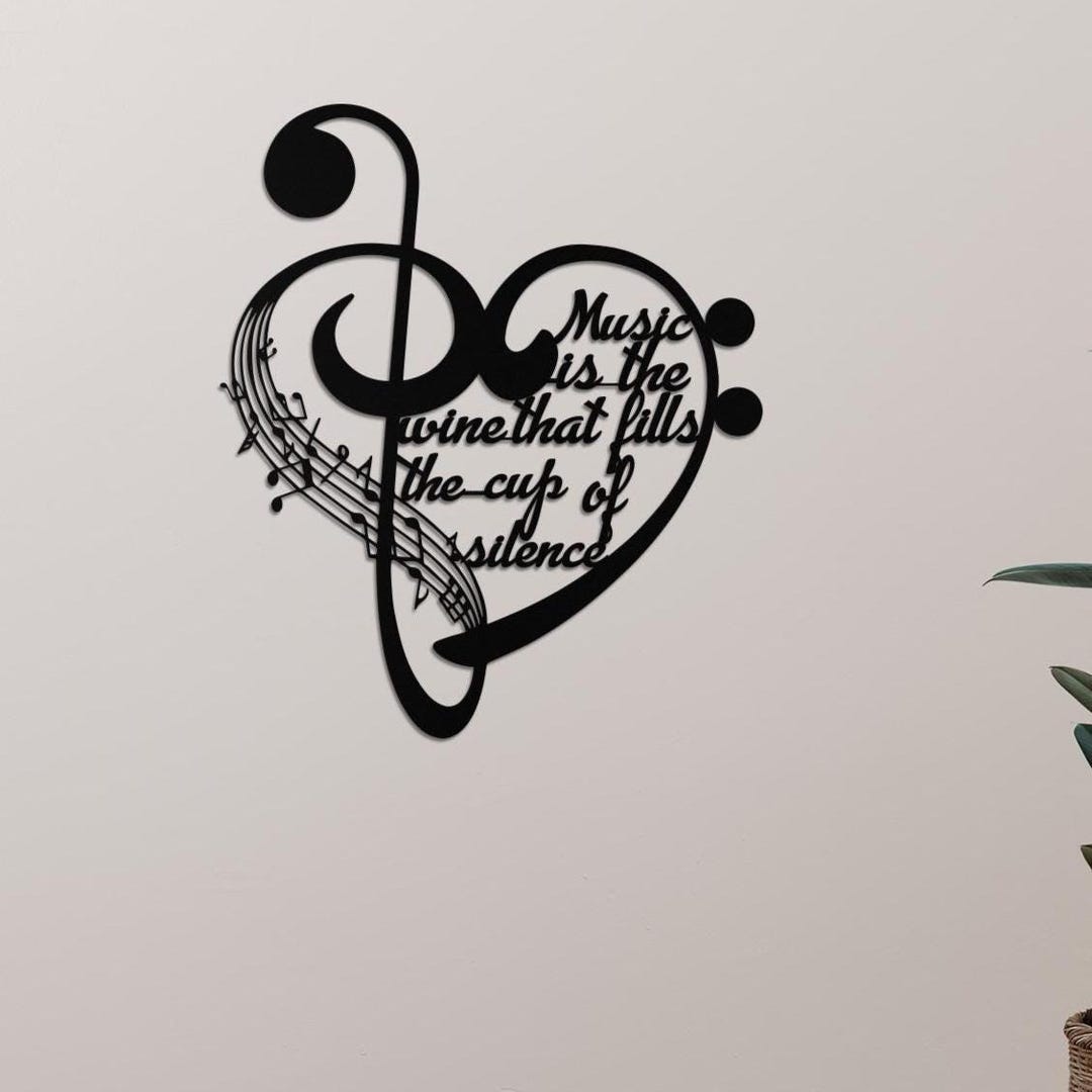 Personalized Music Notes Metal Wall Art: Heart & Song Quote Decor - Etsy