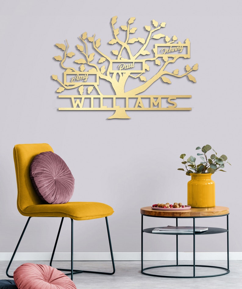 Personalized Metal Family Tree Name Sign Metal Wall Art - Etsy