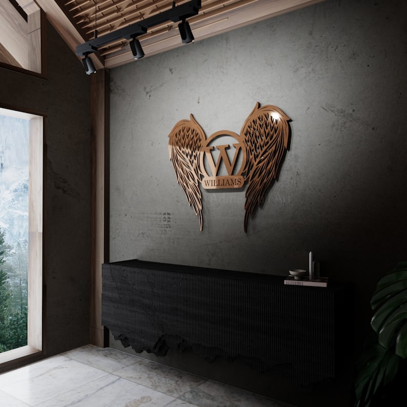 Personalized Metal Angel Wings Name Sign Wall Art - Etsy