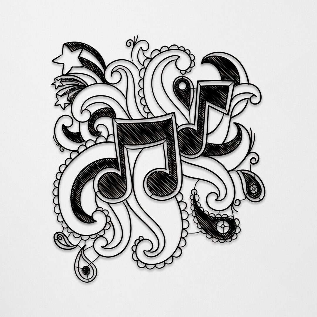 Music Large Metal Wall Art Decor, Music Notes Gift for Musician, Music ...