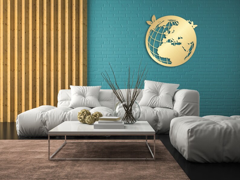 Metal World Map Wall Art Abstract Metal World Map Metal Wall - Etsy