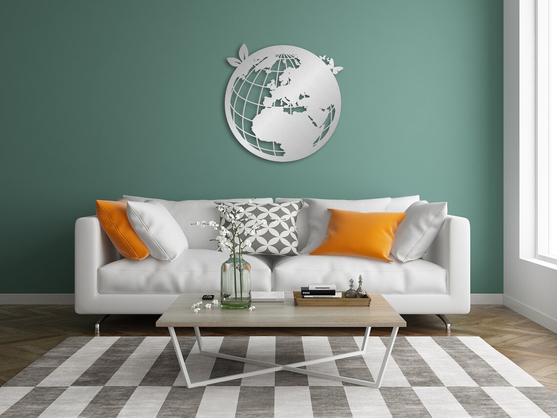 Metal World Map Wall Art Abstract Metal World Map Metal Wall - Etsy