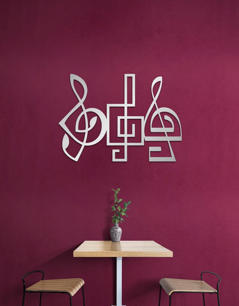 Music Notes Gift Music Notes and Heart Metal Wall Art - Etsy