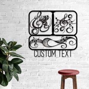 Personalized Music Notes Gift, Music Notes Large Metal Wall Art ...