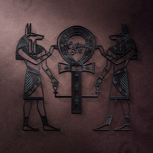 Gold Metal Ankh God of Egypt Wall Art, Anubis Wall Decor, Metal Ancient ...