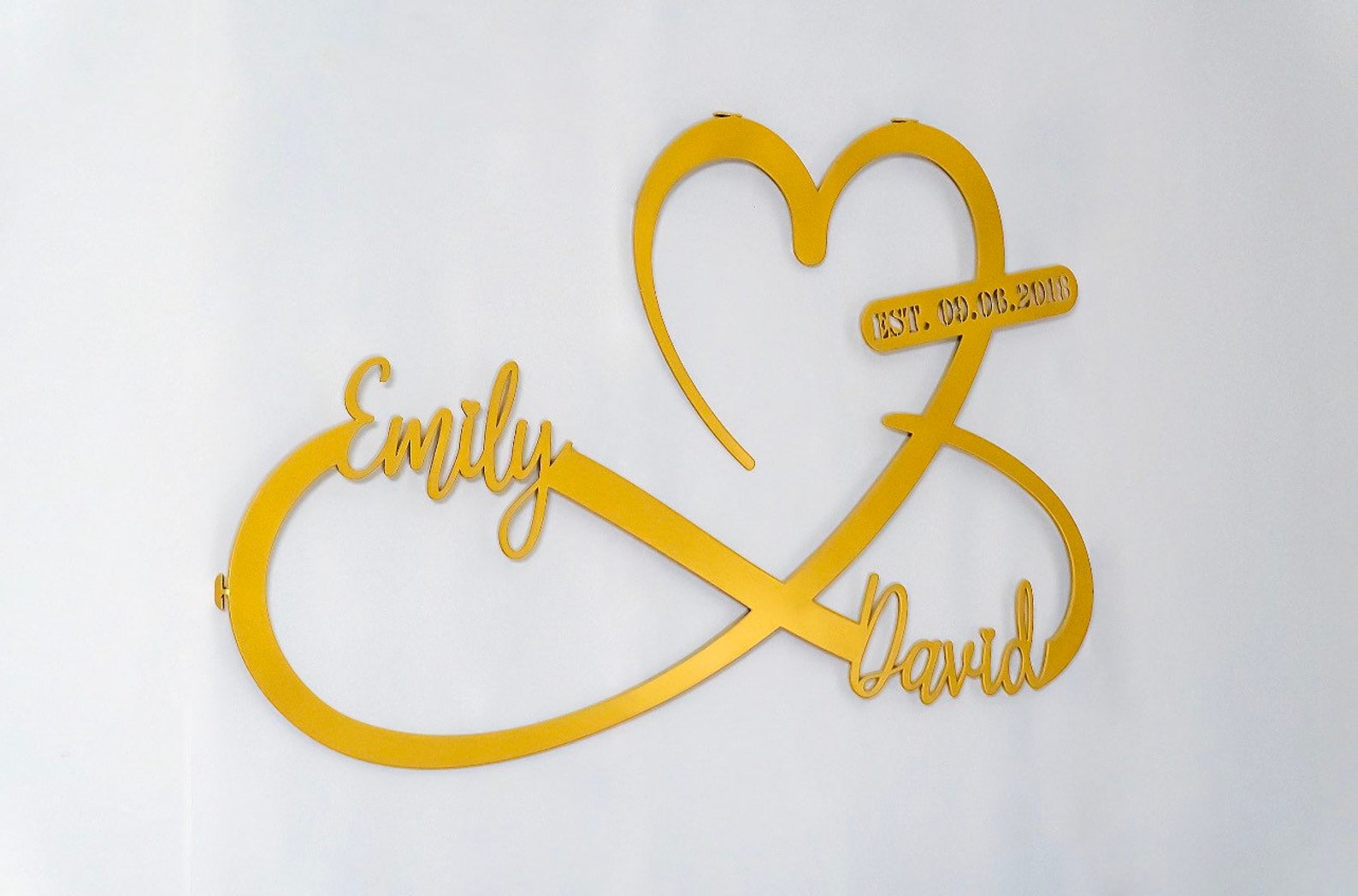 Personalized Wedding Gift for Couple, Heart Sign With Names and Date ...