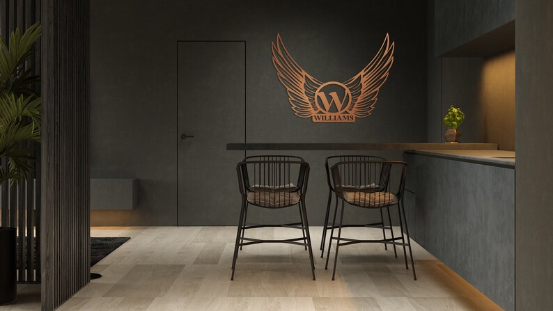 Personalized Metal Angel Wings Name Sign Metal Wall Art | Etsy