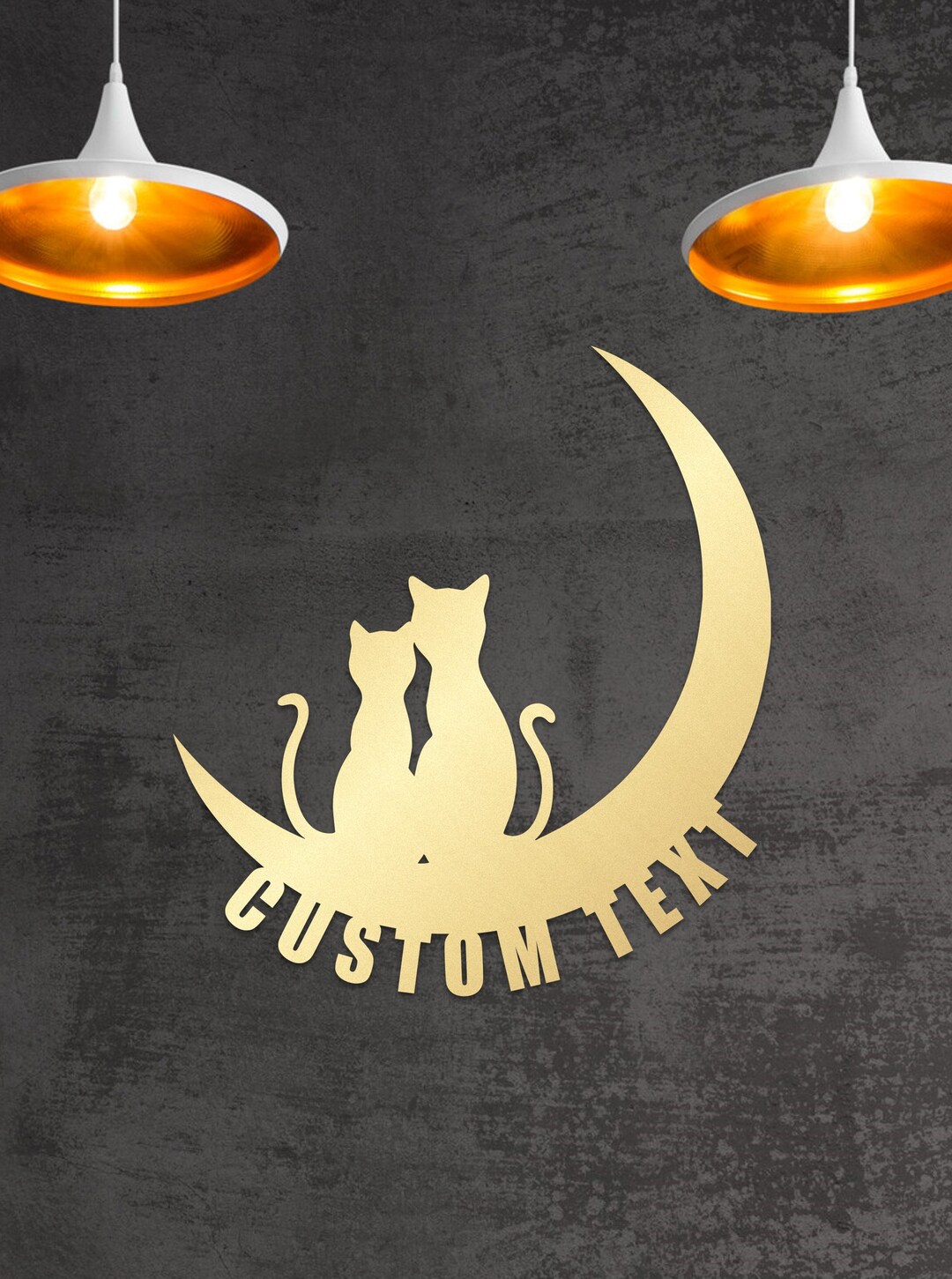 Cat Themed Gifts, Personalized Cats and Moon Large Metal Wall Art and ...