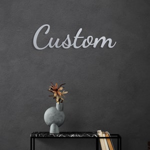 Custom Metal Words Wall Art, Your Custom Text, Custom Name Script Metal ...