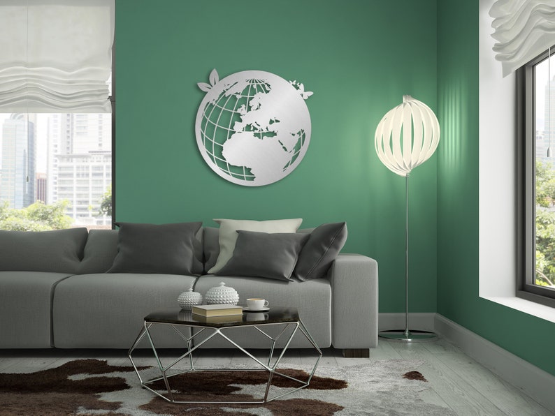 Metal World Map Wall Art Abstract Metal World Map Metal Wall - Etsy