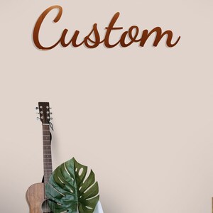 Custom Metal Words Wall Art, Your Custom Text, Custom Name Script Metal ...