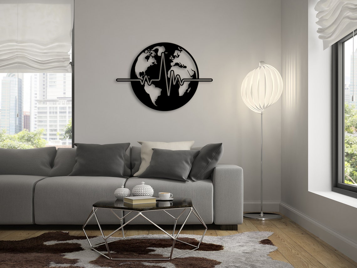 Metal World Map Wall Art Abstract Metal World Map Metal Wall - Etsy