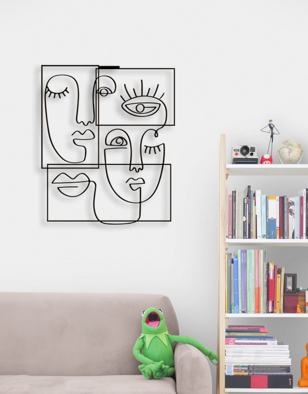 Faces Large Metal Wall Art and Decor, Home Decoration, Personalized ...