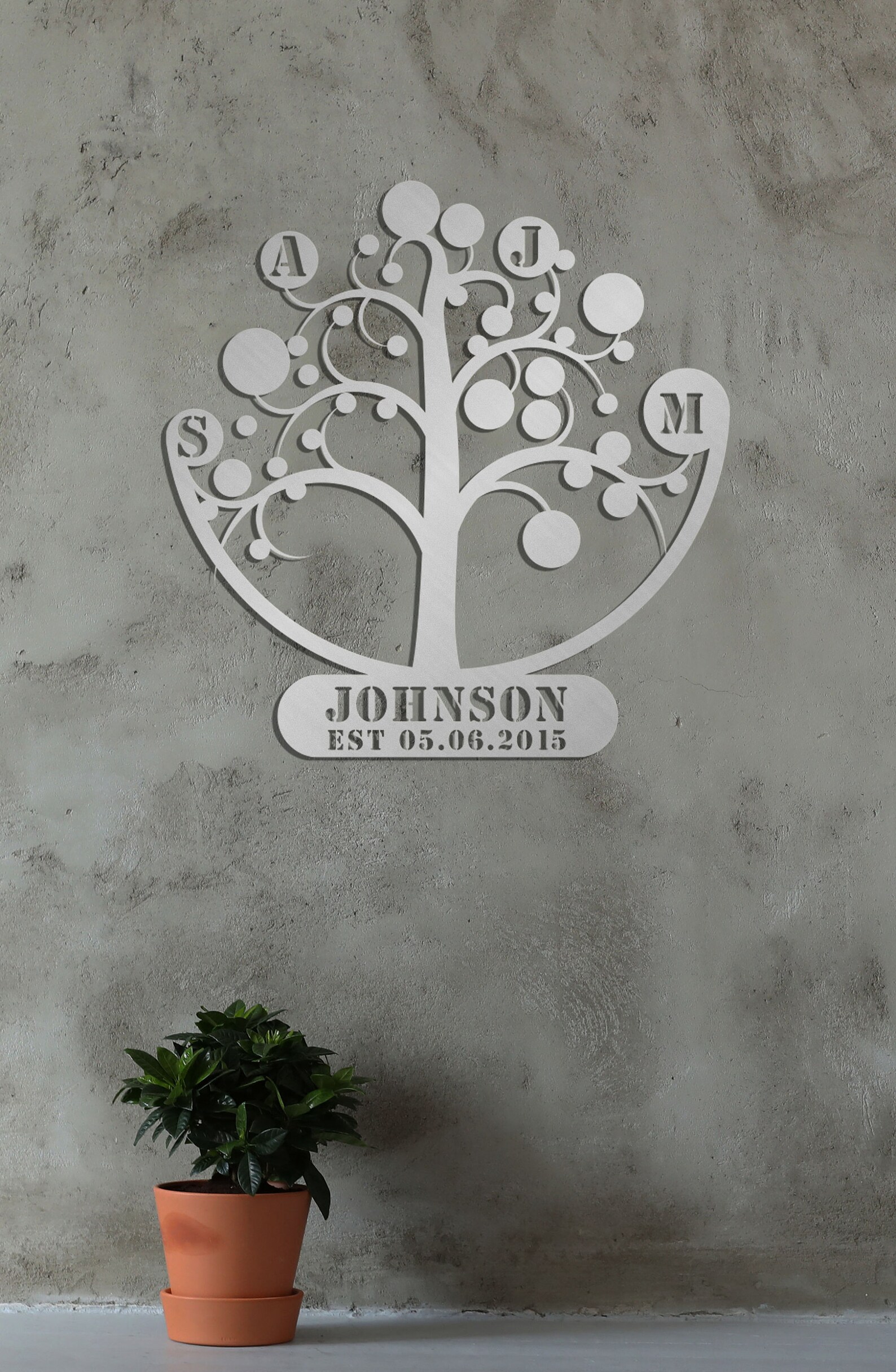 Personalized Metal Family Tree Name Sign Metal Wall Art - Etsy