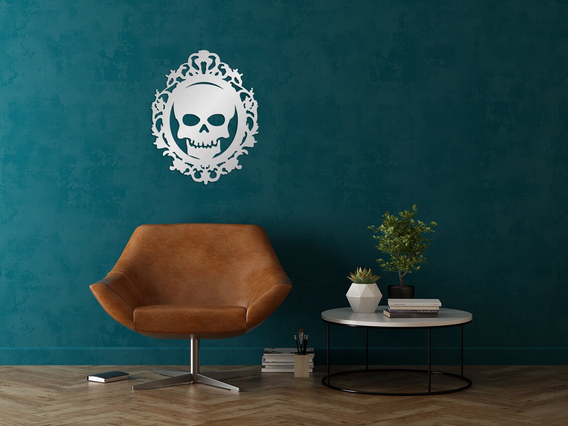 Skull Metal Decor Creepy Metal Skull Wall Art Spooky | Etsy