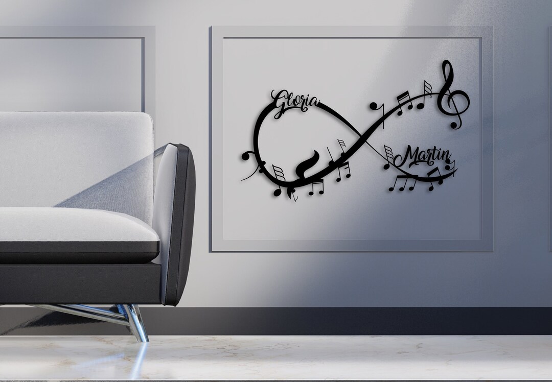 Metal Custom Music Notes Gift, Music Notes and Infinity Large Metal ...