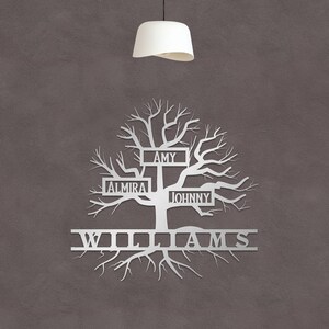 Personalized Gold Metal Family Tree Name Sign, Large Metal Wall Art ...