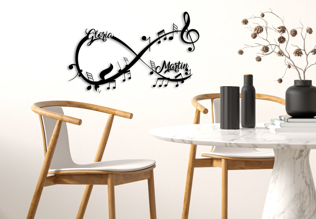 Metal Custom Music Notes Gift, Music Notes and Infinity Large Metal ...