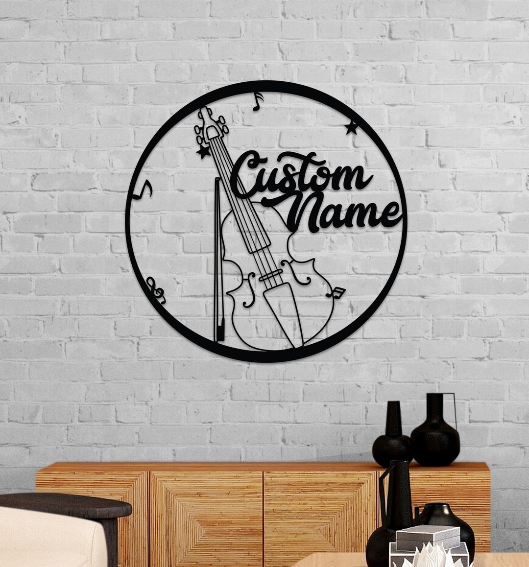 Personalized Vİolin Music Gift, Violin Large Metal Wall Art, Customized ...