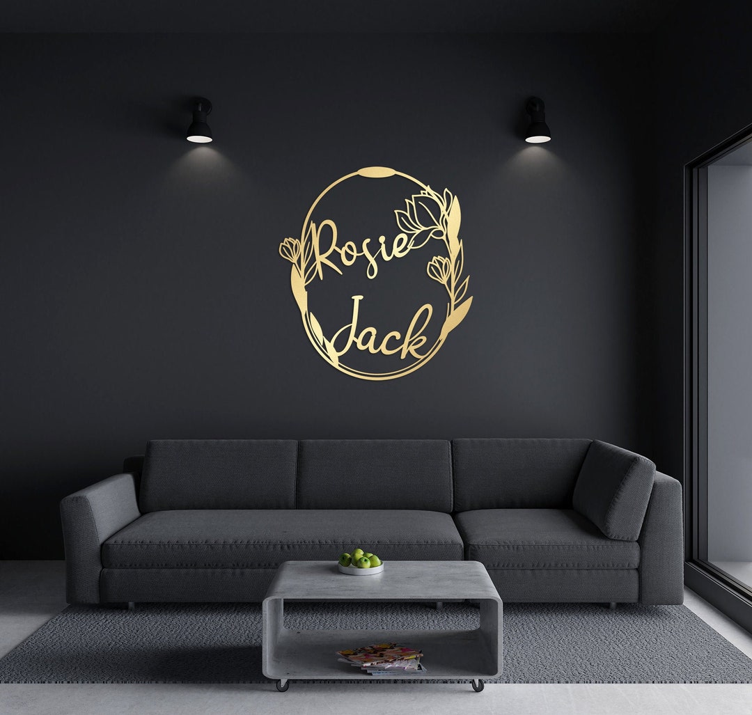 Metal Name Sign, Wedding Gift, Large Metal Wall Art, Personalized ...