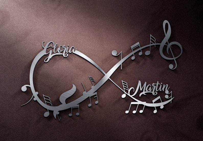 Metal Custom Music Notes Gift Music Notes and Infinity Metal - Etsy