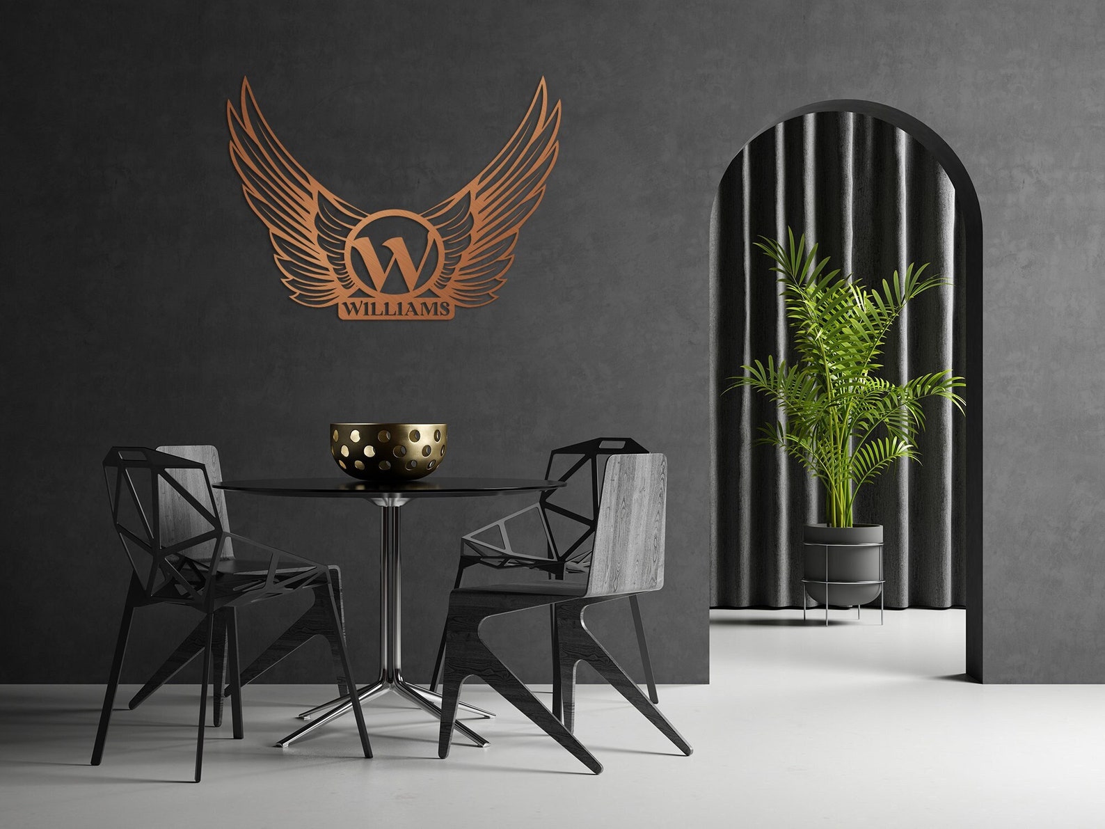 Personalized Metal Angel Wings Name Sign Metal Wall Art | Etsy