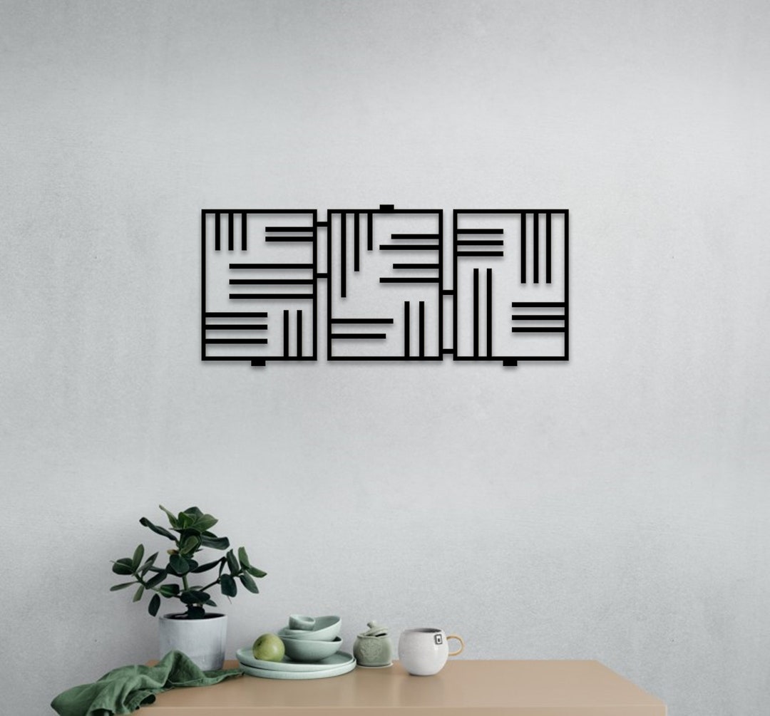 Lines Large Metal Wall Art and Decor Home Decoration, Personalized ...