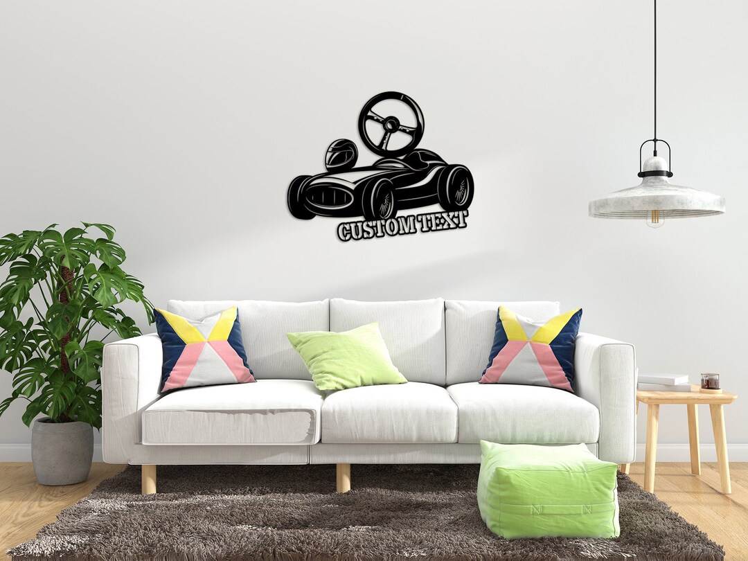 Racer Large Metal Wall Art , Large Metal Wall Art Decor for Race Car ...