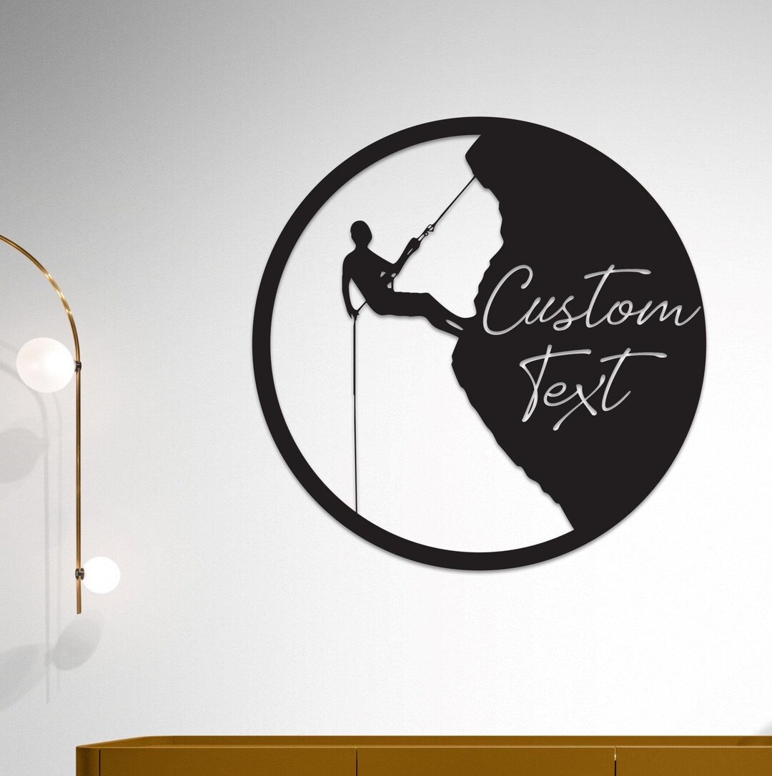 Large Metal Climber Wall Art – Personalized Mountain Adventure Decor ...