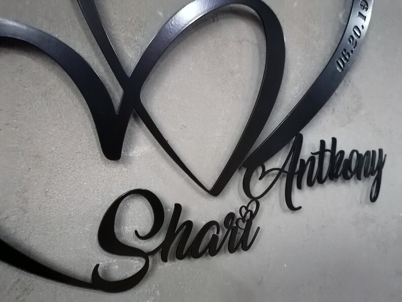 Metal Customized Love Sign Heart and Love Metal Wall Art - Etsy