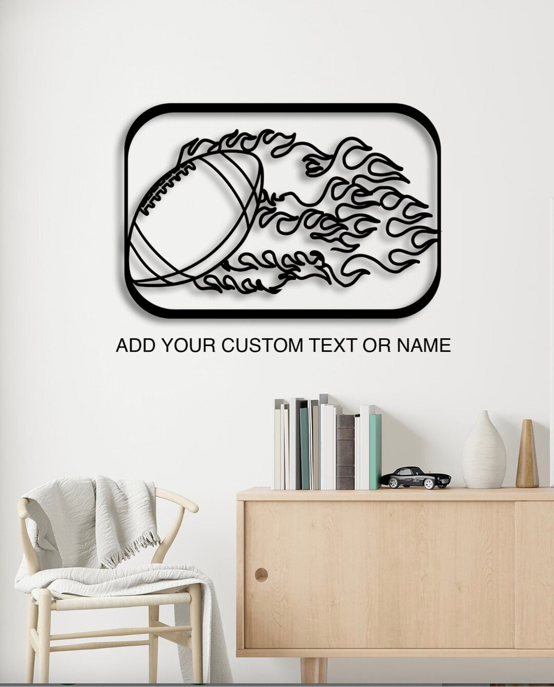 Football Metal Wall Art Decor , Coach Gift, Large Sports Metal Wall ...
