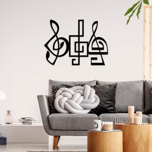 Music Notes Gift, Music Notes and Heart Large Metal Wall Art ...