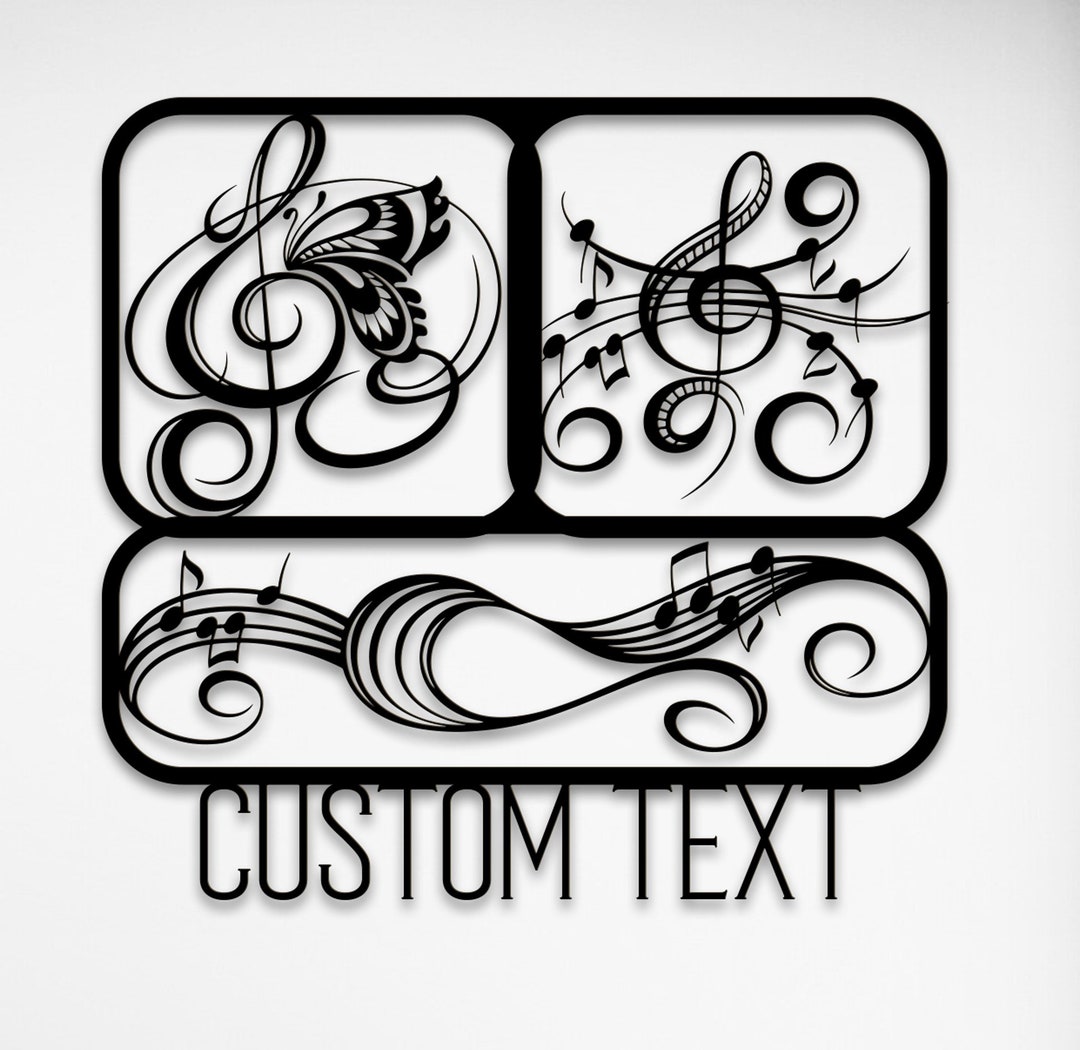 Personalized Music Notes Gift, Music Notes Large Metal Wall Art ...
