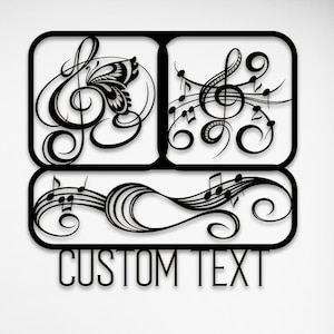 Personalized Music Notes Gift, Music Notes Large Metal Wall Art ...
