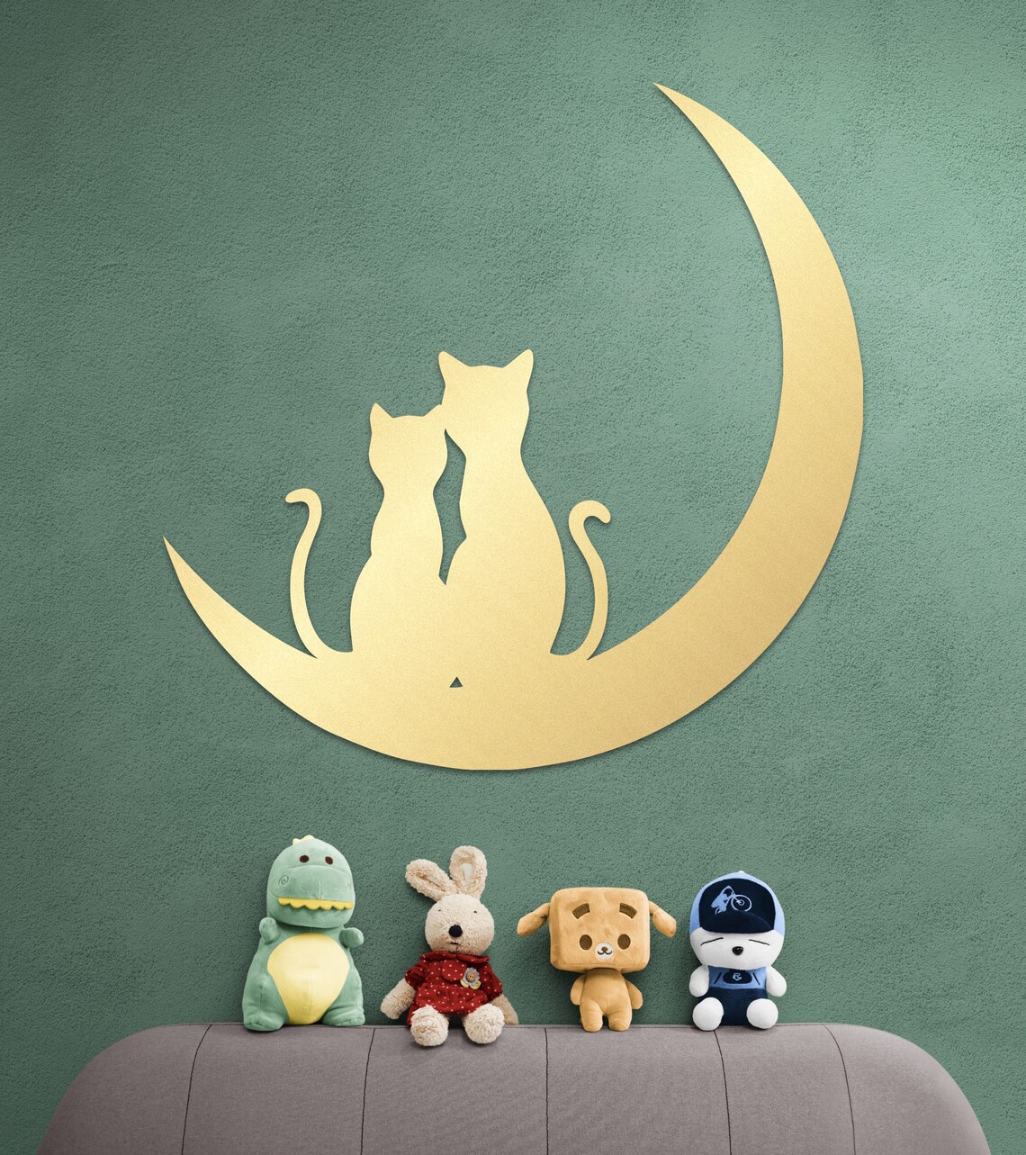 Cat Themed Gifts, Personalized Cats and Moon Large Metal Wall Art and ...