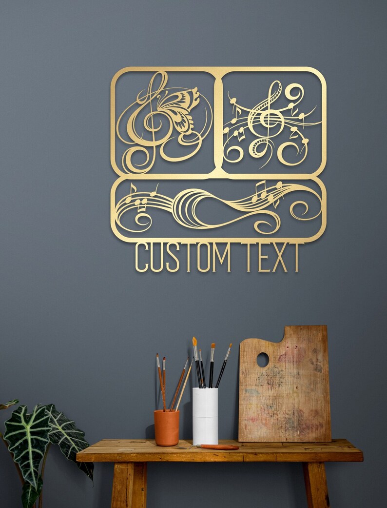 Personalized Music Notes Gift Music Notes Metal Wall Art - Etsy