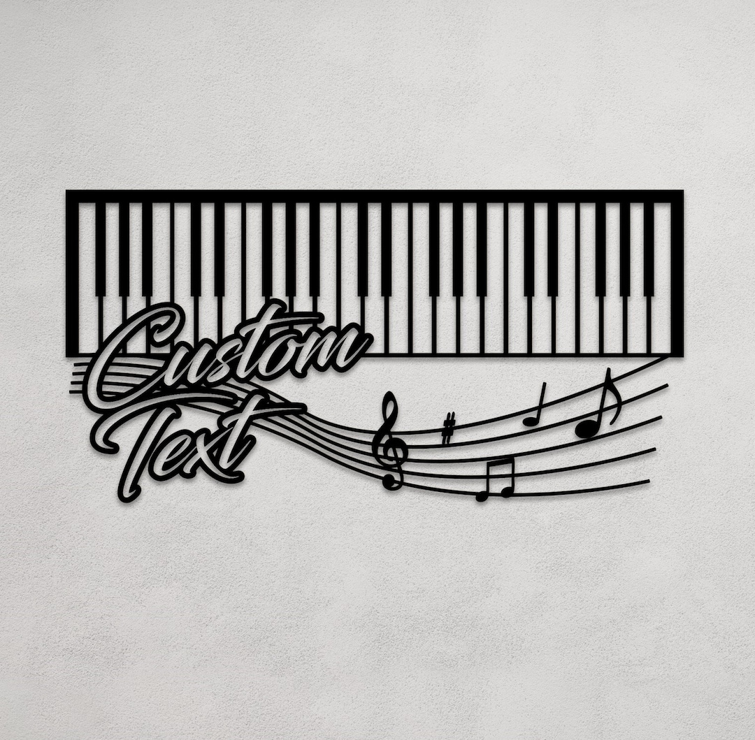 Personalized Music Notes Gift, Music Notes and Piano Large Metal Wall ...