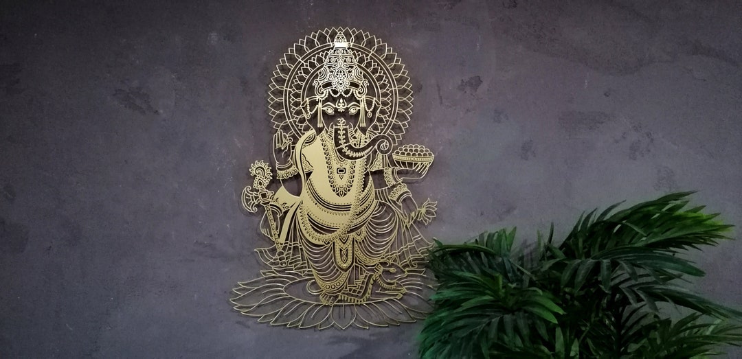Ganesha Metal Wall Art and Decor Ganapati Elephant Modern - Etsy