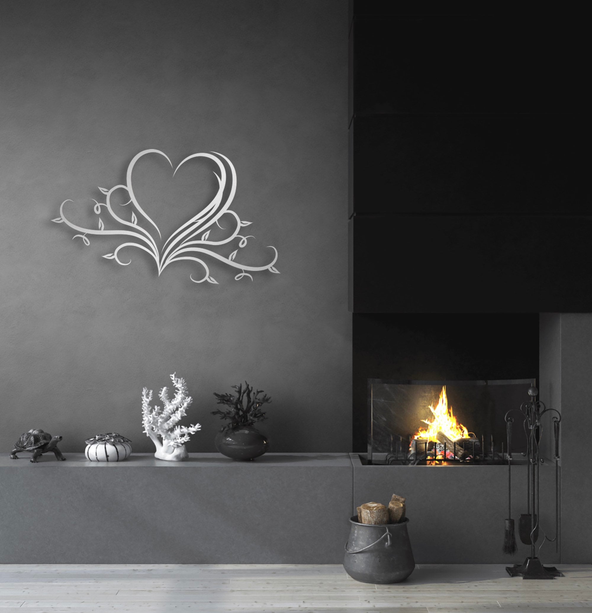 Metal Floral Heart Wall Art Metal Wall Home Decoration - Etsy