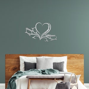 Personalized Wedding Gift for Couple, Heart Sign With Names and Date ...