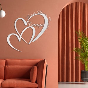 Gold Metal Custom Love Sign, Personalized Elegant Heart Wall Art Decor ...