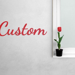 Custom Metal Words Wall Art, Your Custom Text, Custom Name Script Metal ...