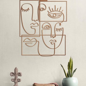Faces Large Metal Wall Art and Decor, Home Decoration, Personalized ...