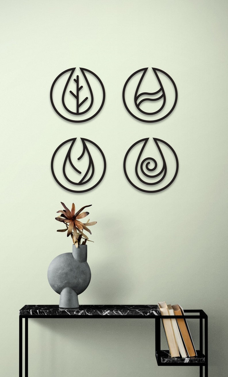 Four Elements Metal Wall Art and Decor Earth Water Air - Etsy